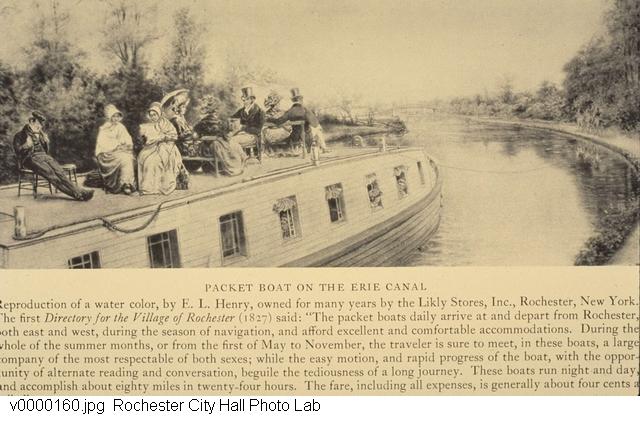 Illustration, packet boat on the Erie Canal - Rochester Voices