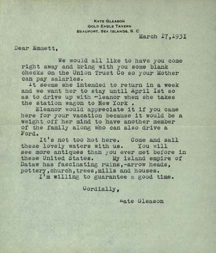 Letter, Kate Gleason to Emmett Gleason - Rochester Voices