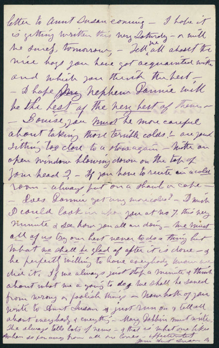 Letter, Susan B. Anthony to Louise and Dannie Anthony - Rochester Voices