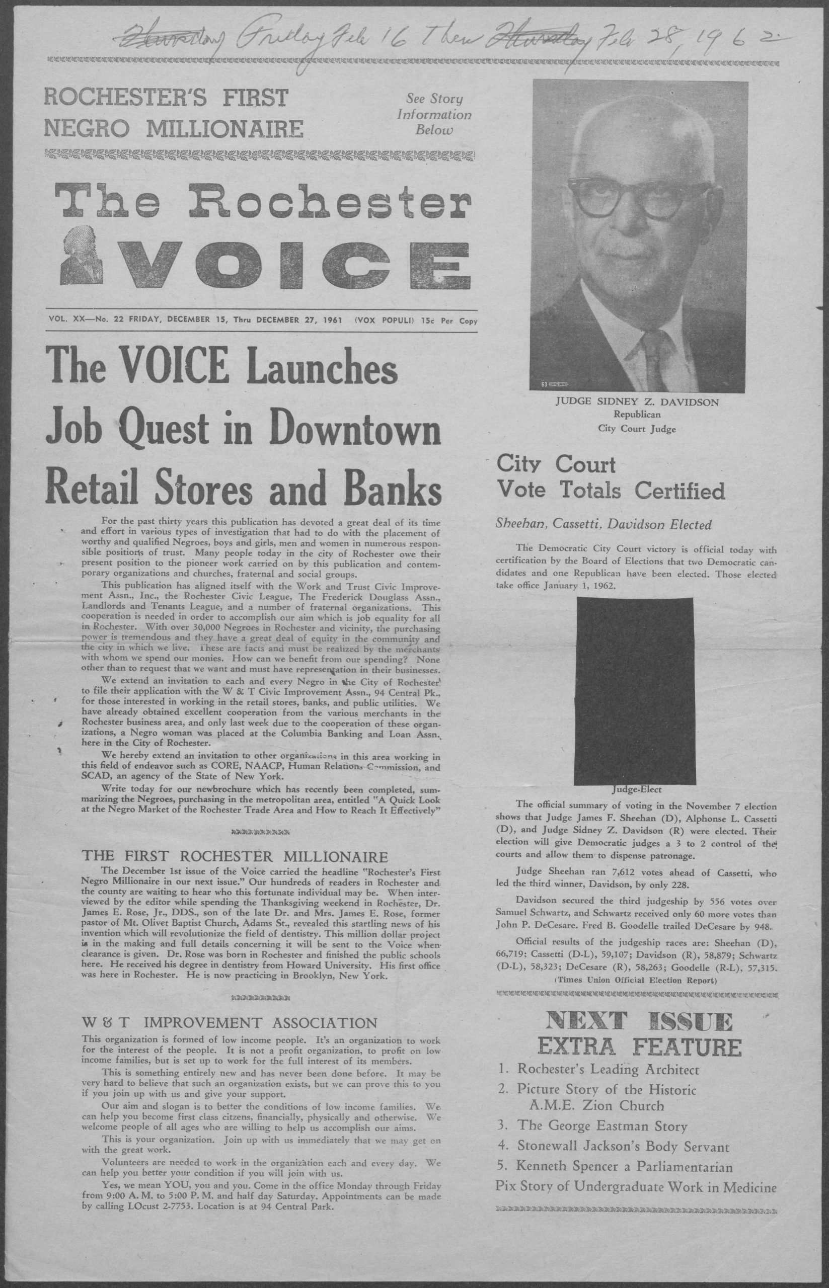 Newspaper, Rochester Voice, vol. 20, no. 22 - Rochester Voices